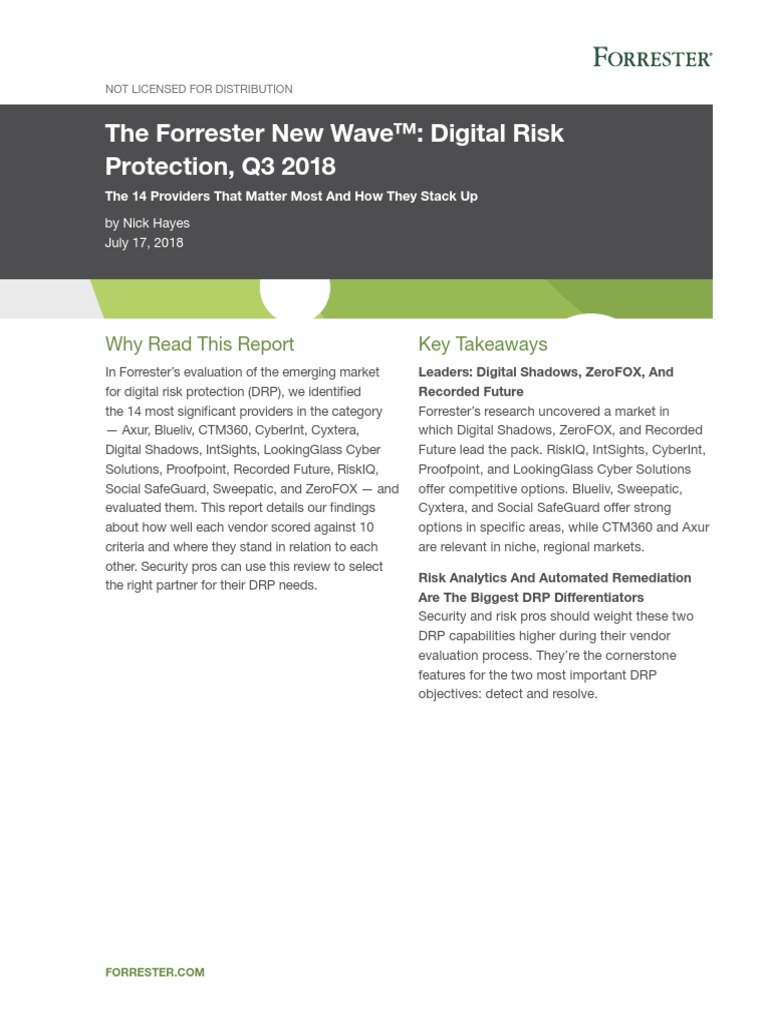 The Forrester New Wave Digital Risk Protection Q3 2018 | PDF ...