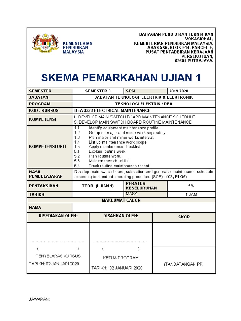 Skema Ujian 1 | PDF | Teknologi & Rekayasa