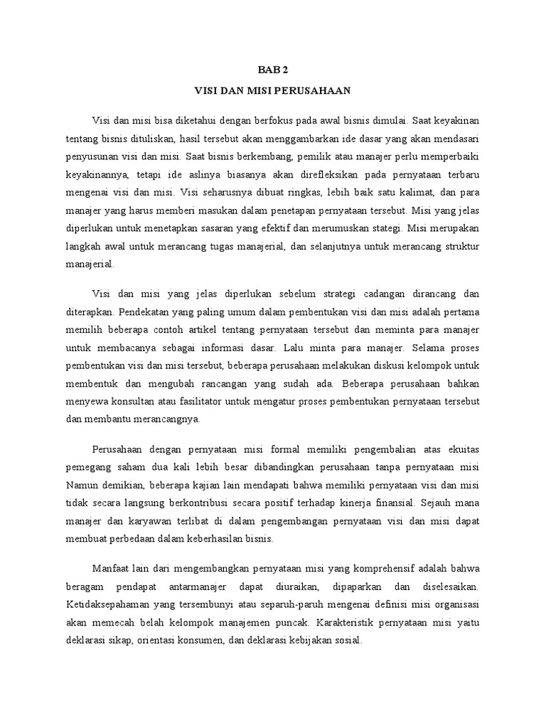 Bab 2 Visi Dan Misi | PDF