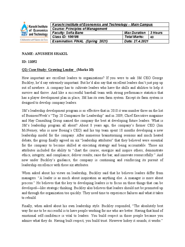 Leadership and Management Case Studies | PDF | Baggage | Leadership