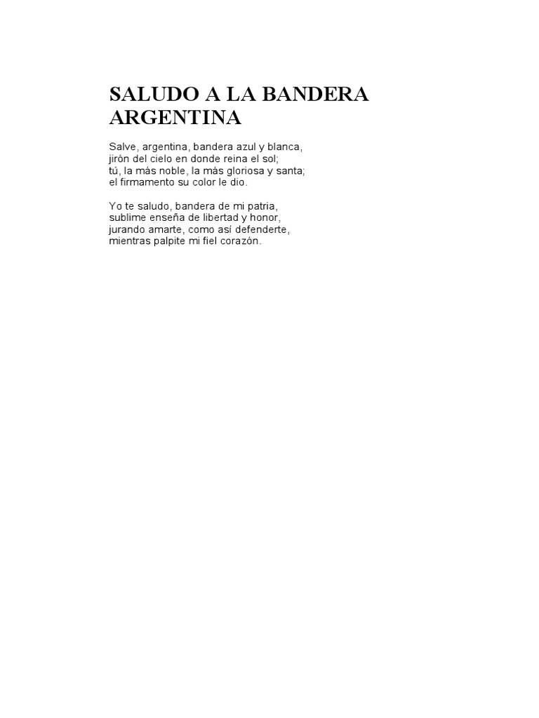 Saludo a la Bandera Argentina | PDF
