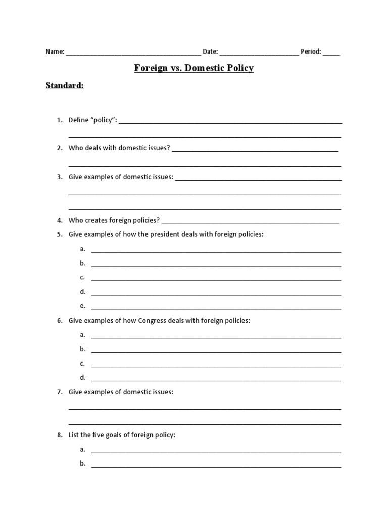 4.1 Foreign Policy Guided Notes | PDF | Peace | Foreign Relations Of ...