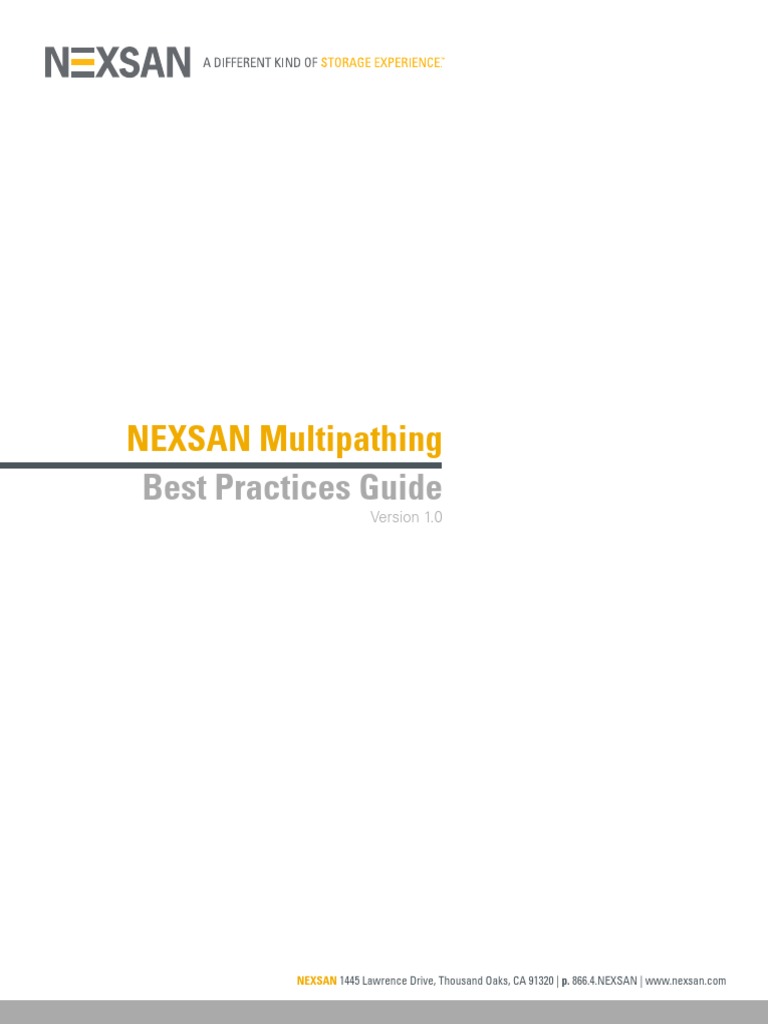 Nexsan Multipathing Best Practices Guide v1.0 | PDF | Microsoft Windows | Computer Architecture