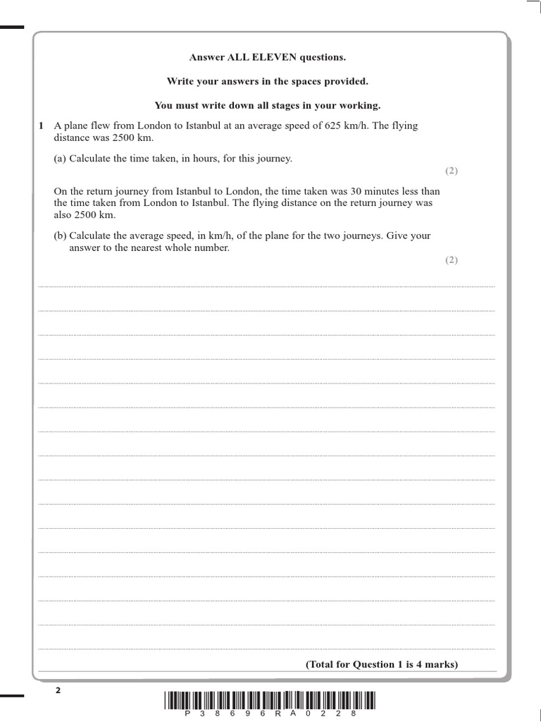 Answer ALL ELEVEN Questions. Write Your Answers in The Spaces Provided. You Must Write Down All ...