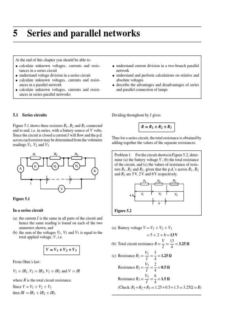 Series and Parallel Networks | PDF | Series And Parallel Circuits ...