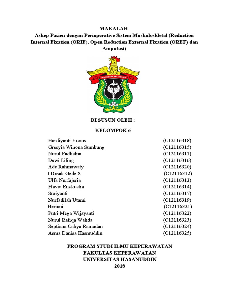 MAKALAH Askep Orif, Oref Dan Amputasi | PDF