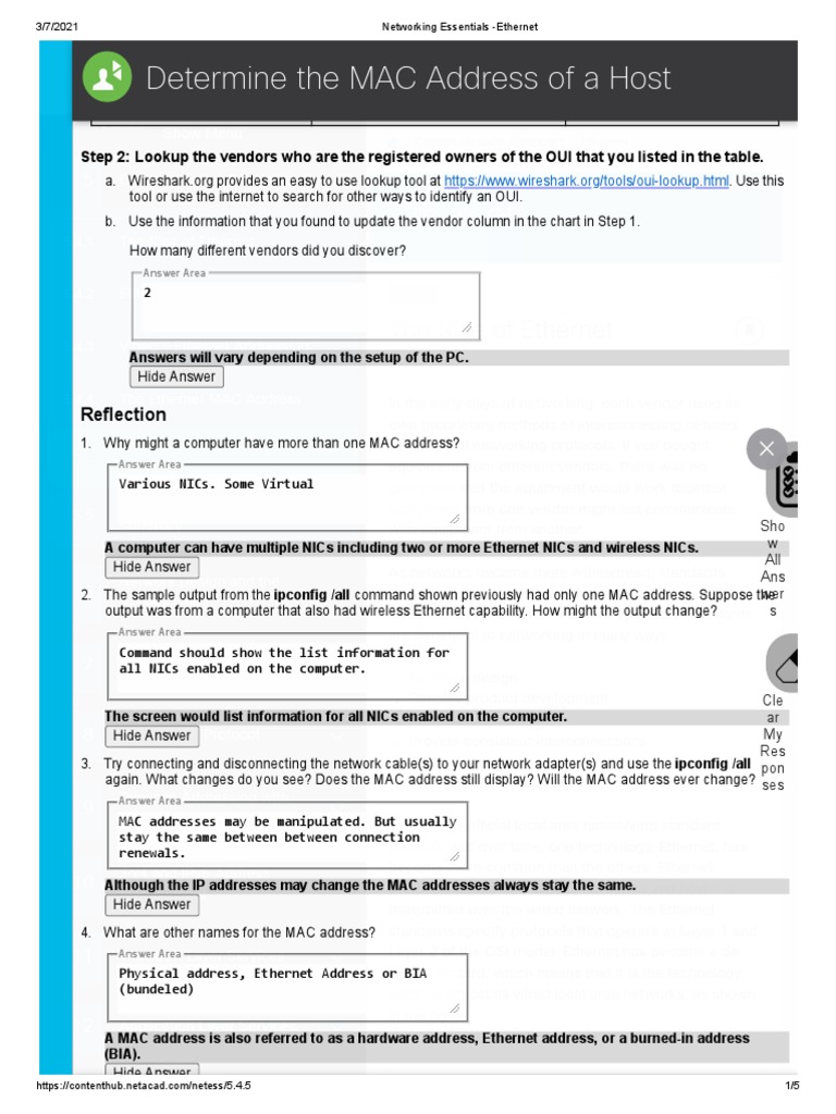 Networking Essentials - Ethernet | PDF | Ethernet | Computer Network