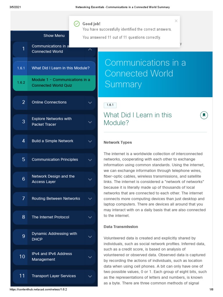 Communications in a Connected World Summary: An Overview of Key Concepts Discussed in the ...