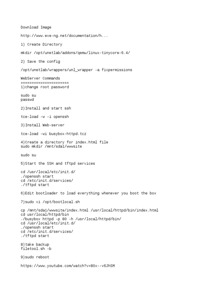 Linux TinyCore Setup Guide | PDF | Home & Garden | Technology & Engineering