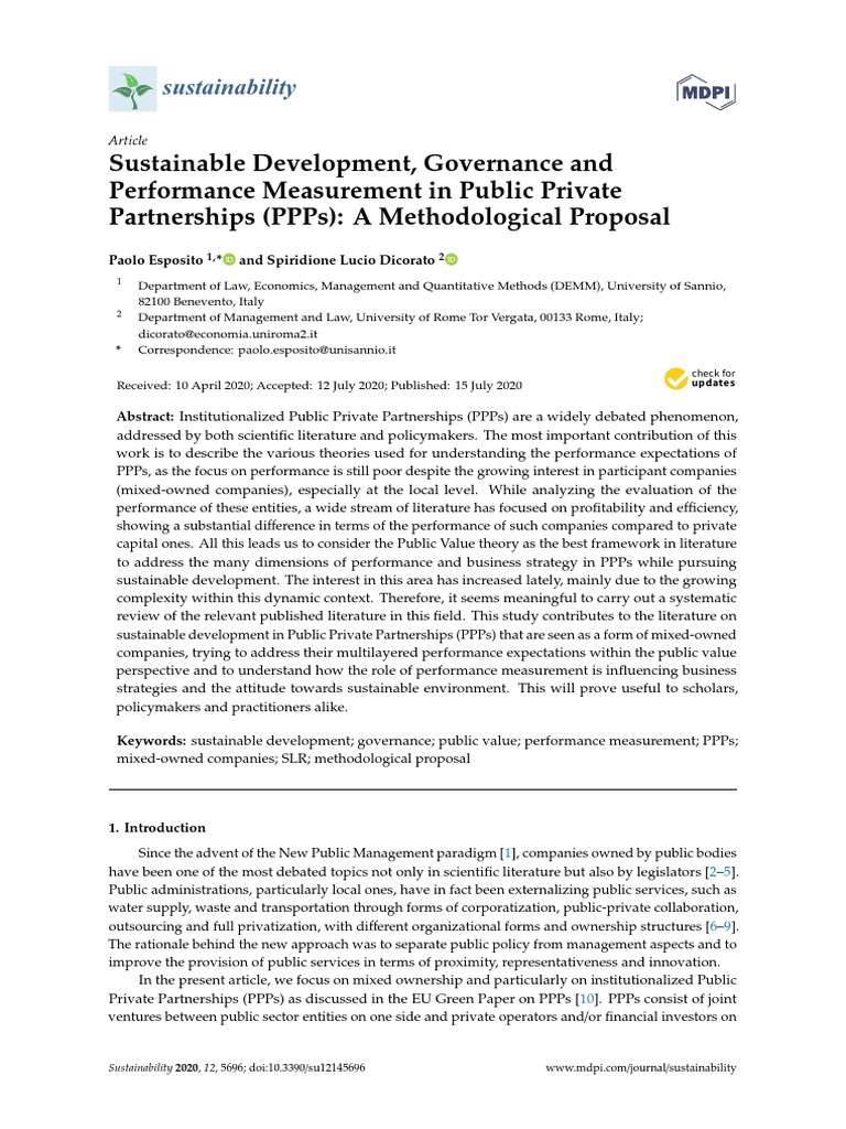 Sustainable Development, Governance and Performance Measurement in ...