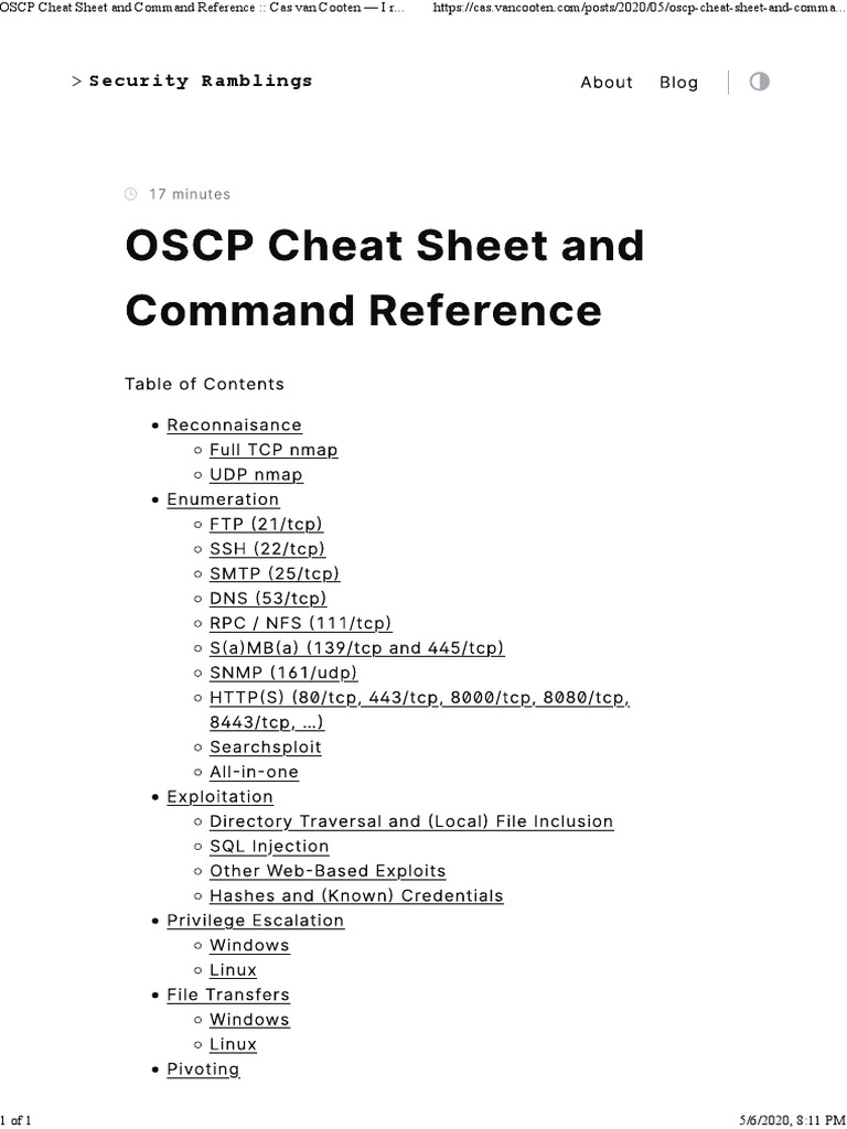 OSCP CheatSheet | PDF