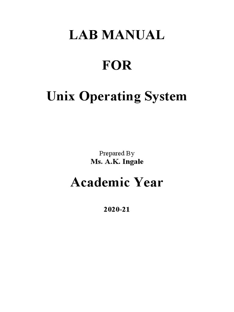Lab Manual For Unix Operating System Ms Ak Ingale Pdf File System Utility Software