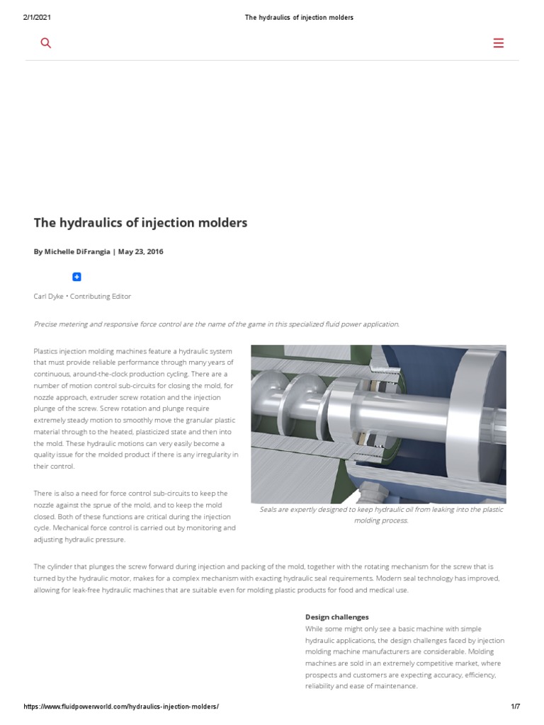 Hydraulic Systems in Injection Molding | PDF | Pump | Actuator