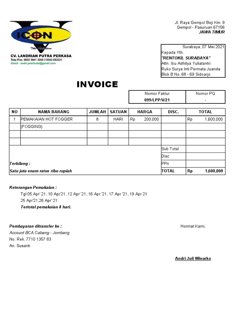Invoice April | PDF