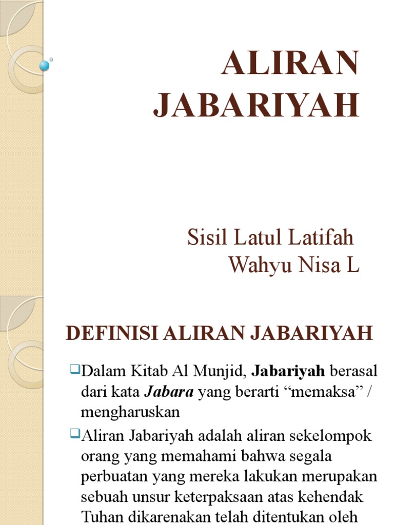Aliran Jabariyah | PDF