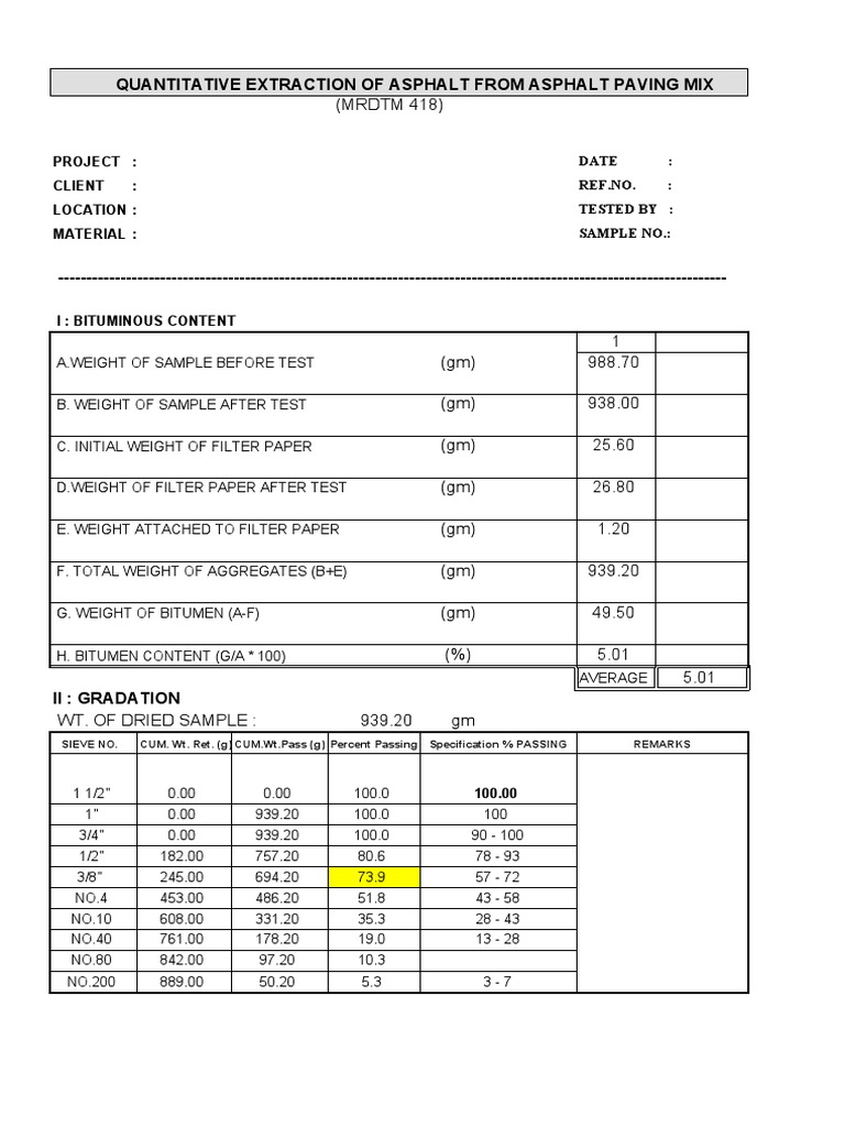 Asphalt Calculation | PDF | Asphalt | Chemistry