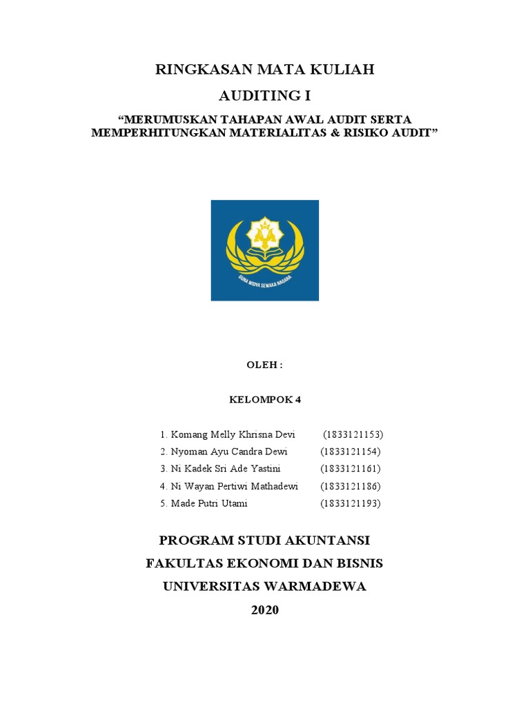 RMK Auditing D4 KLMPK 4 | PDF