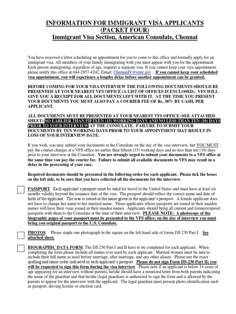 Information For IV Applicants | PDF | Travel Visa | Birth Certificate