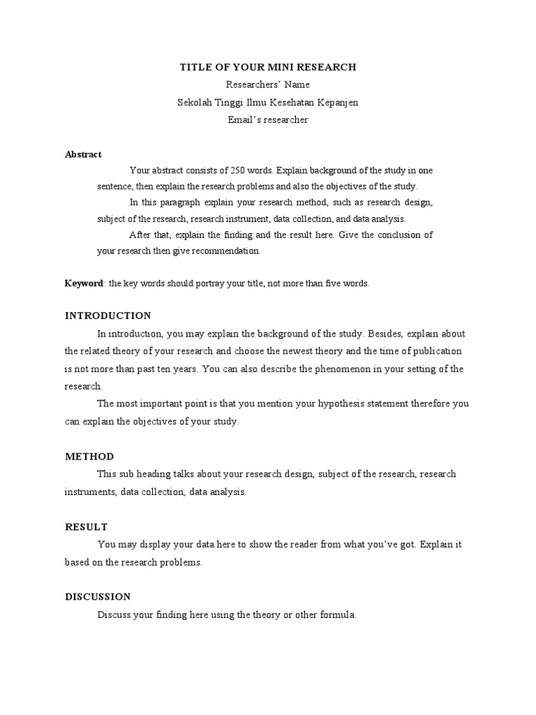 Template of Mini Research | PDF