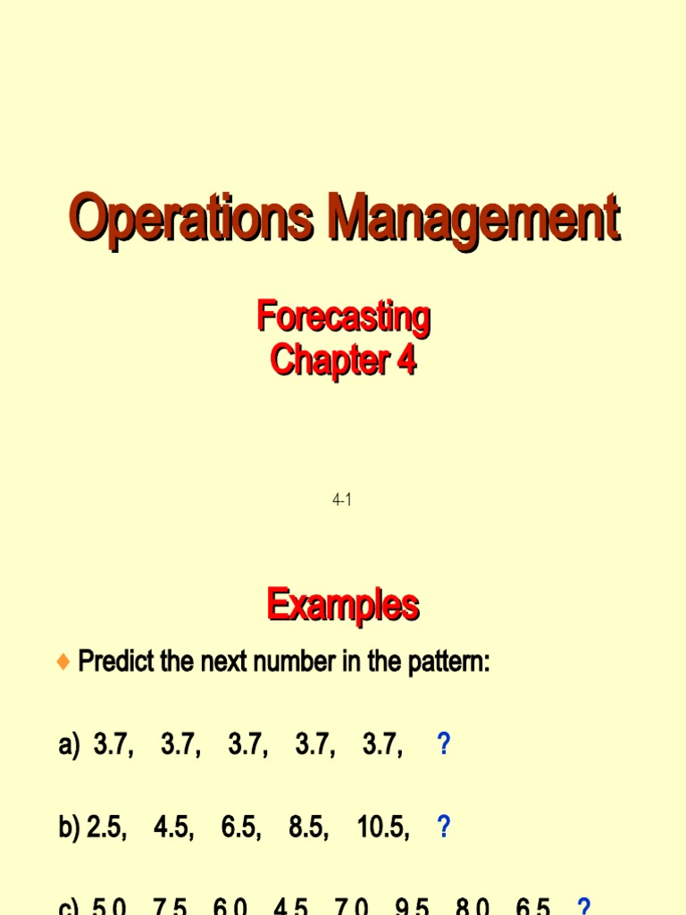 Operations Management | PDF | Forecasting | Moving Average