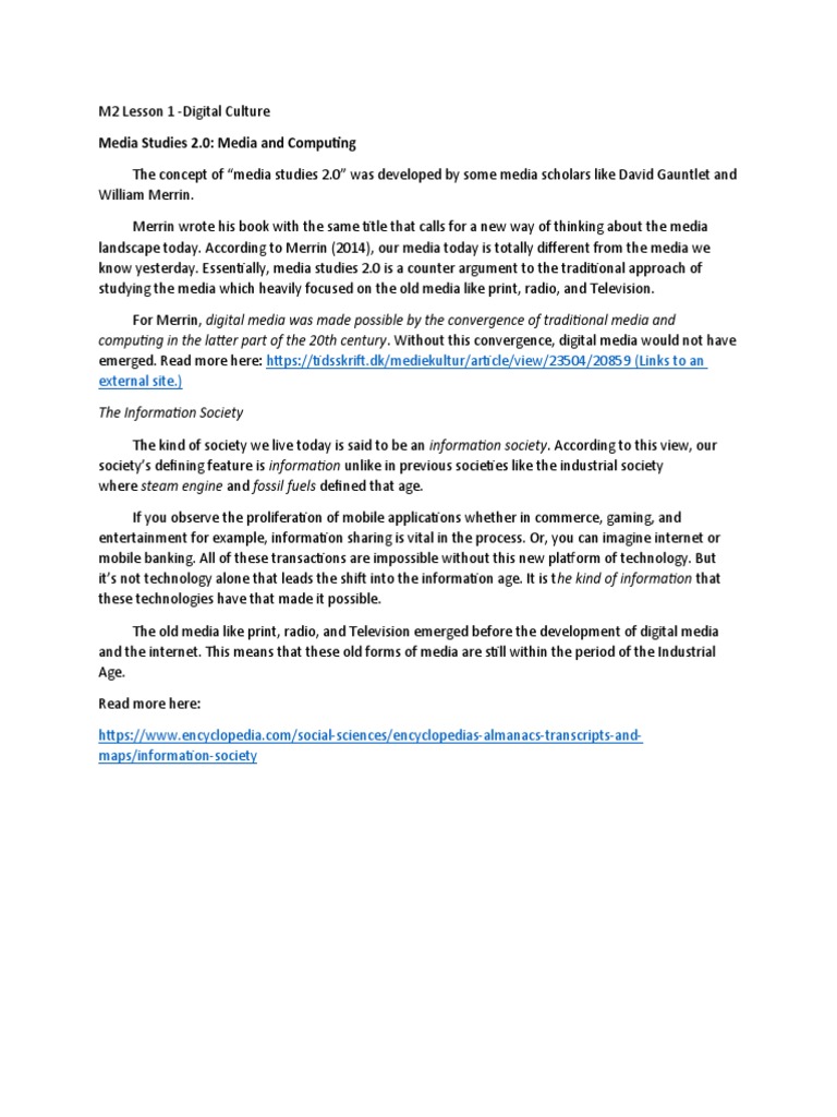 Understanding Media Studies 2.0 | PDF