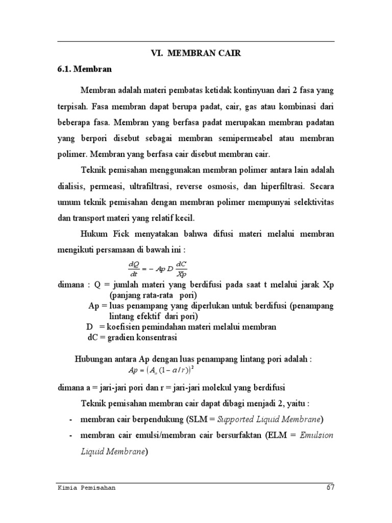 Membran Cair | PDF | Metode & Bahan Ajar | Sains & Matematika
