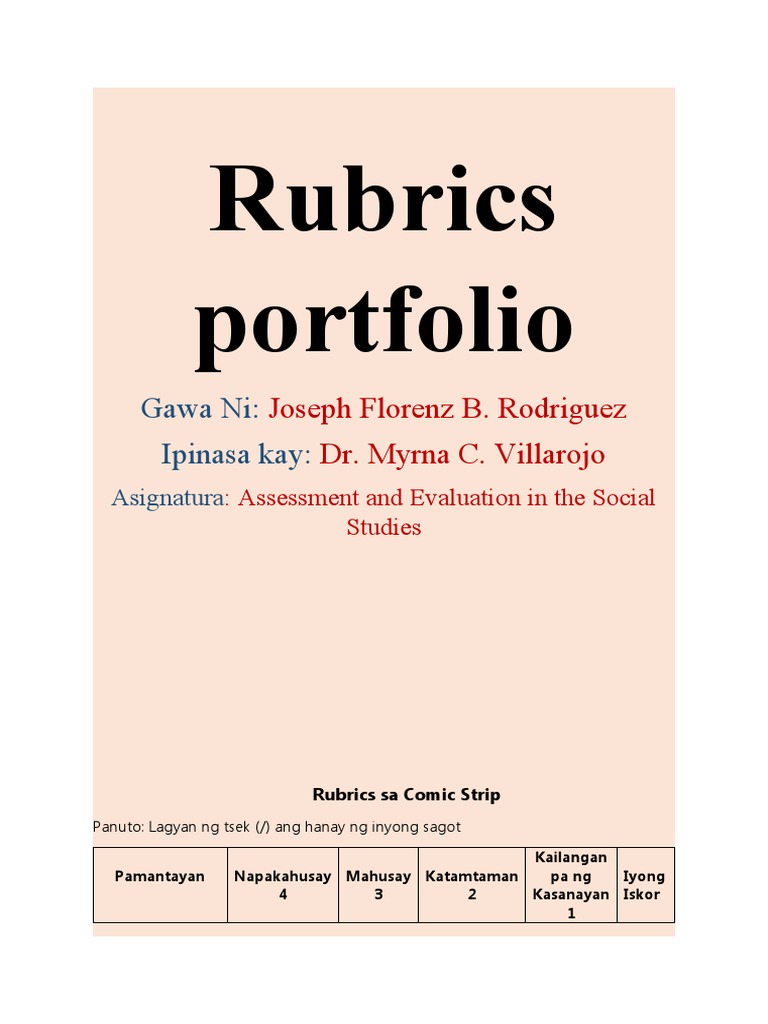 Rubrics Portfolio | PDF