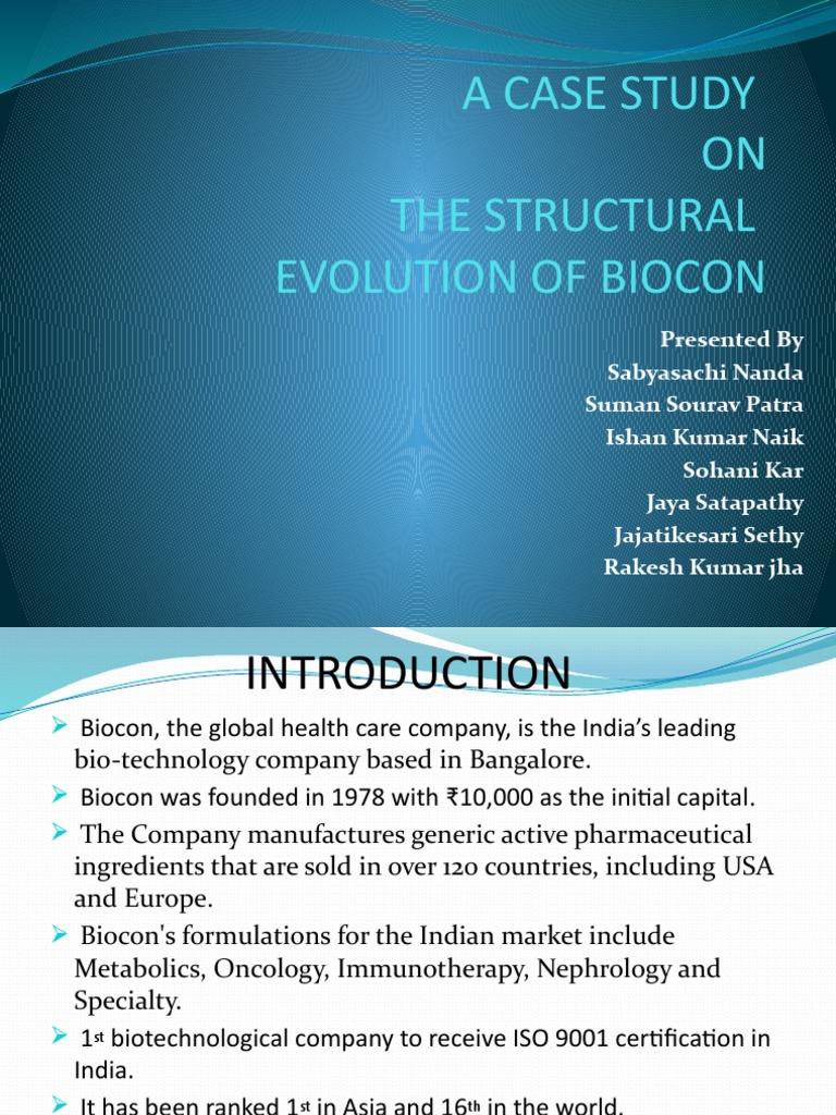A Case Study On Evaluation of Biocon | PDF | Economies | Business