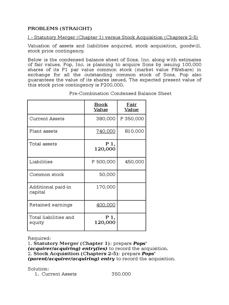 AFAR C1 MC Answers | PDF | Goodwill (Accounting) | Mergers And Acquisitions