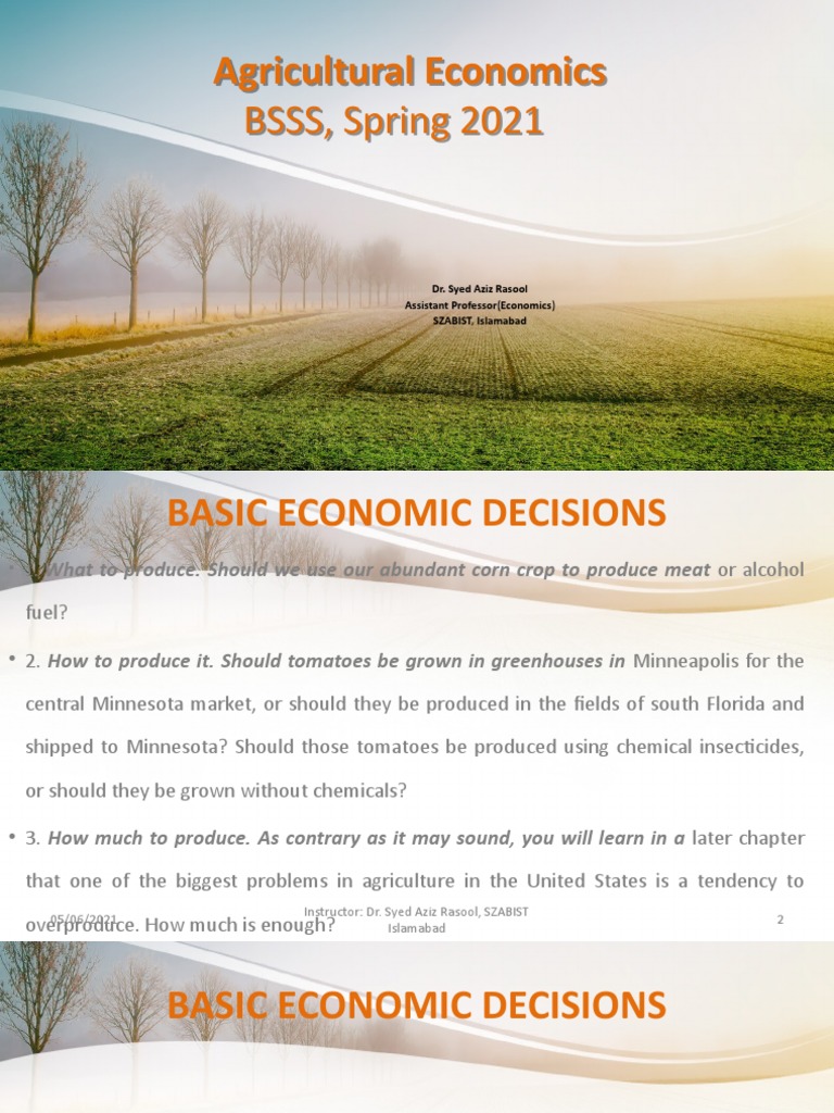 Key Concepts in Agricultural Economics | PDF | Economics | Microeconomics