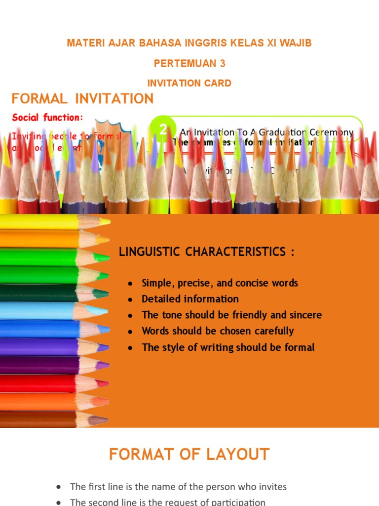 Formal Invitation: Materi Ajar Bahasa Inggris Kelas Xi Wajib Pertemuan ...