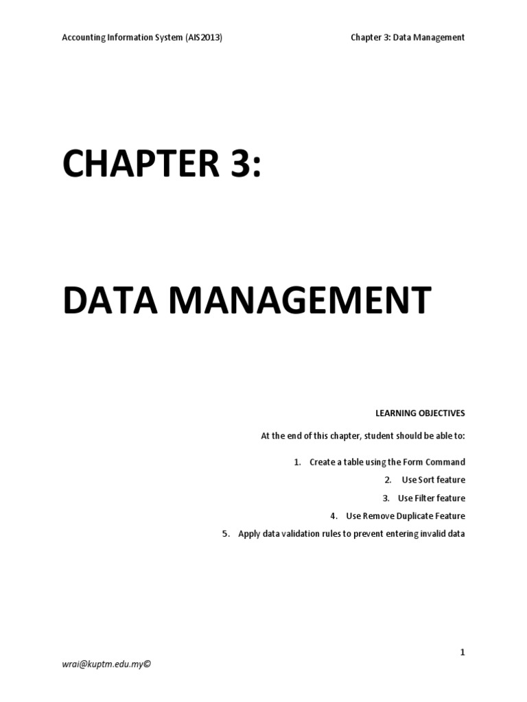 CHAPTER 3 Data Management | PDF | Computer File | Databases