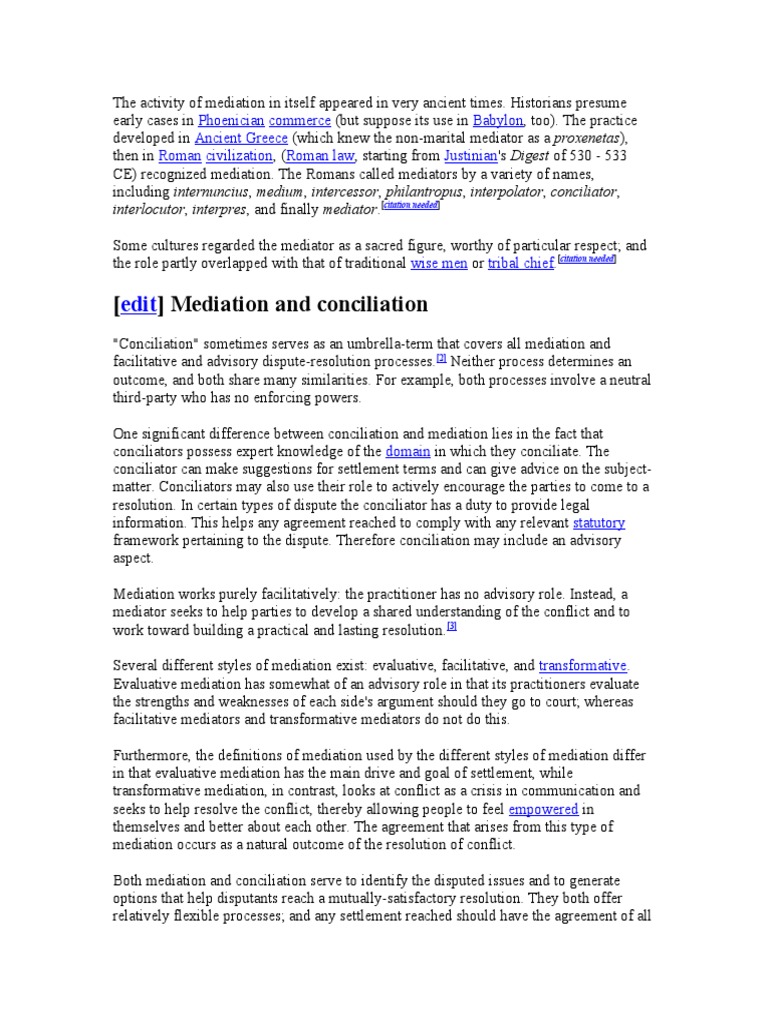 Mediation and Conciliation | PDF | Mediation | Alternative Dispute Resolution