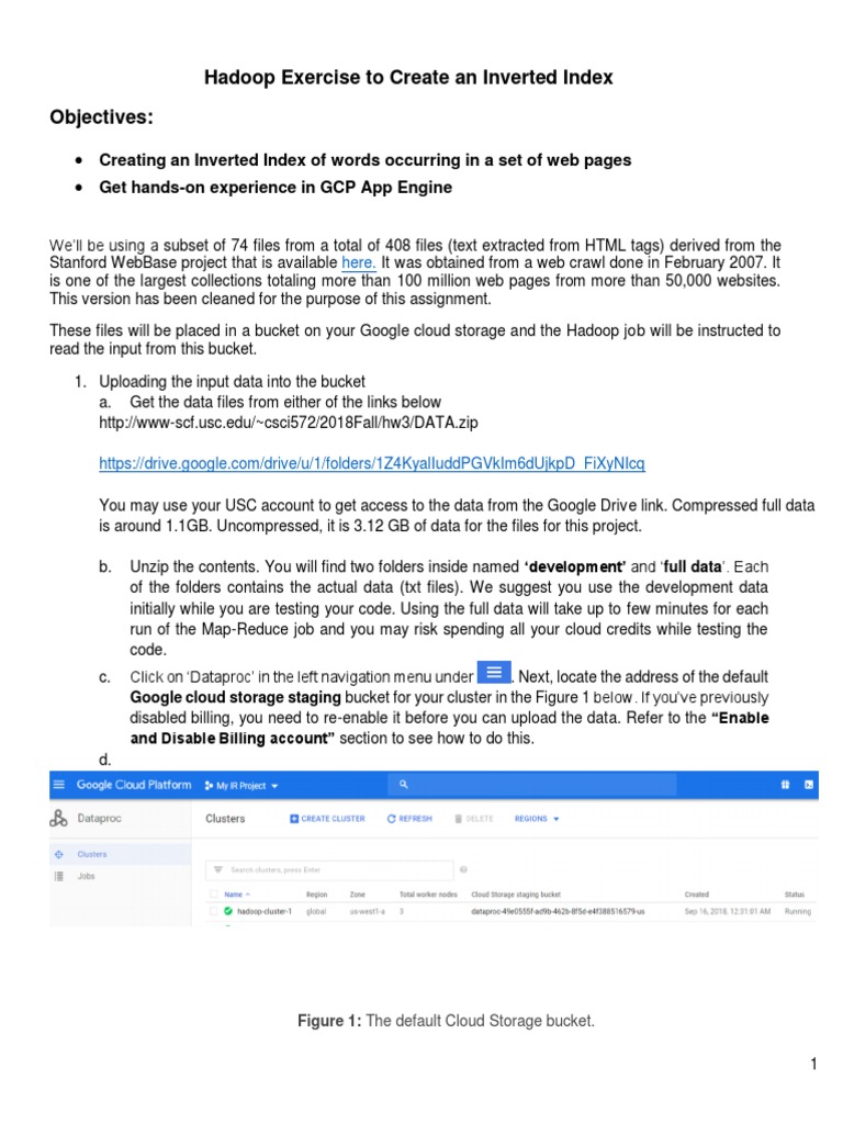 Hadoop Exercise To Create An Inverted Index Objectives Pdf Apache Hadoop Map Reduce