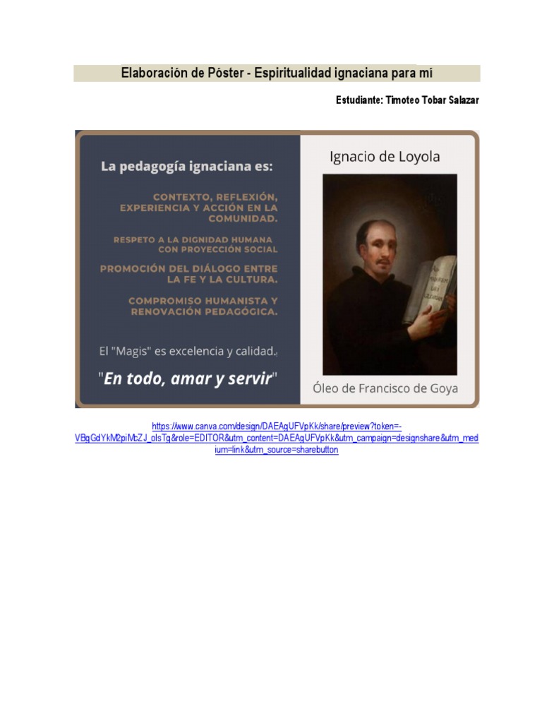 Póster - San Ignacio de Loyola. Timoteo Tobar Salazar | PDF