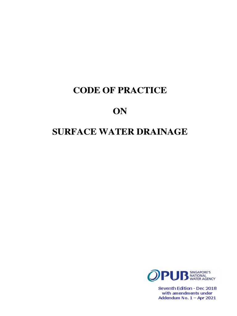 COP - Surface Water Drainage - 7th Ed Add. 1 | PDF | Storm Drain ...