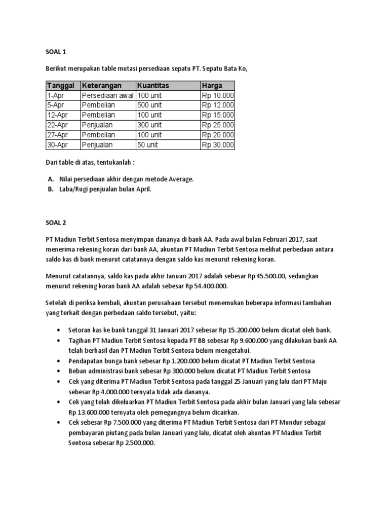 Soal UTS | PDF