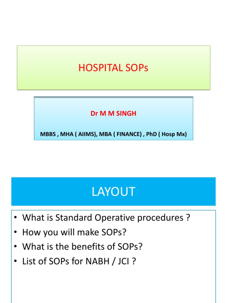 1.1 Hospital SOPs | PDF