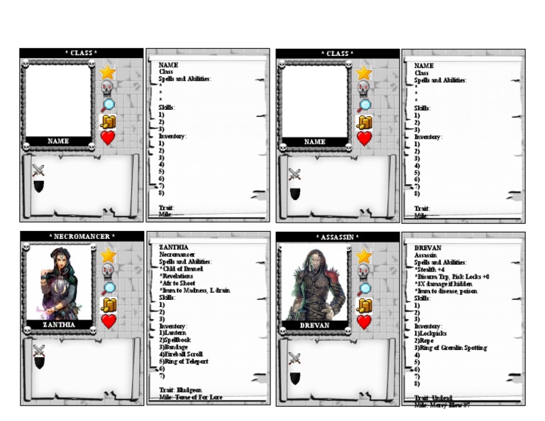 4AD Character Sheet | Download Free PDF | Role Playing Games | Leisure