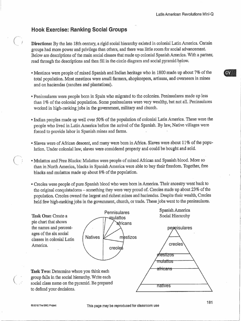 DBQ 12-Latin American Revolutions | PDF | Mulatto | Spanish Empire