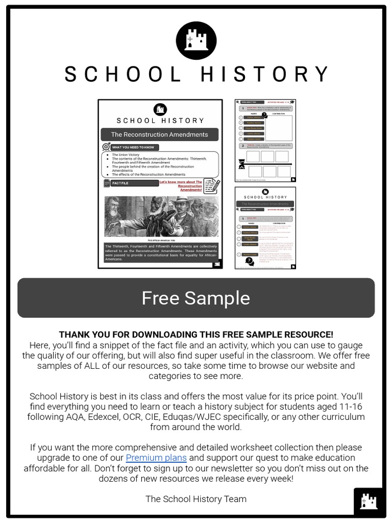 The Reconstruction Amendments Resource Sample | PDF | Thirteenth ...