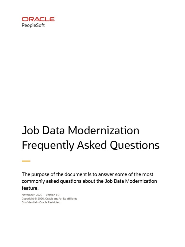 Job Data Modernization FAQ Nov 2020 | PDF | File Format | Oracle ...