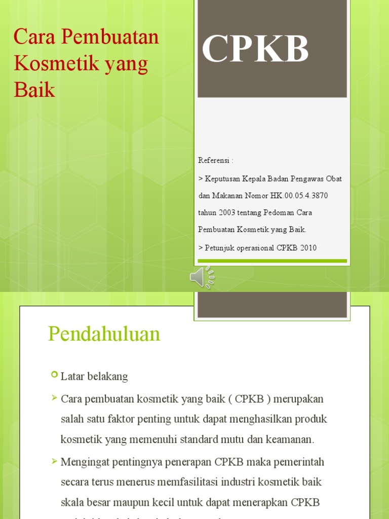 Pedoman CPKB untuk Industri Kosmetik | PDF | Teknologi & Rekayasa