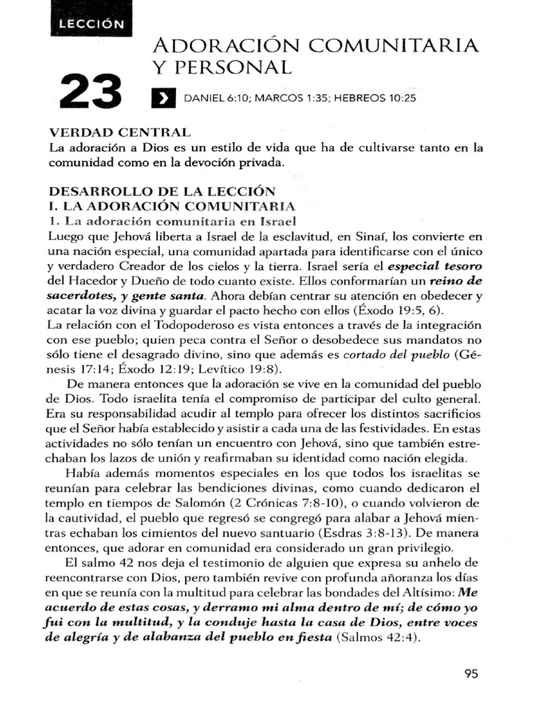 Lec 23 Adoracion Comunitaria y Personal | PDF