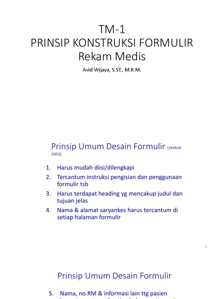 Tm 1 Prinsip Kontruksi Formulir Rm Pdf