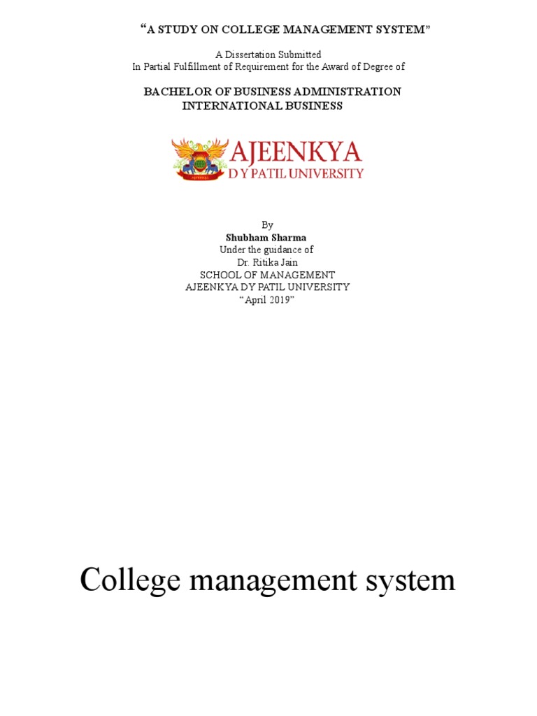 College Management System | PDF | System | Sampling (Statistics)