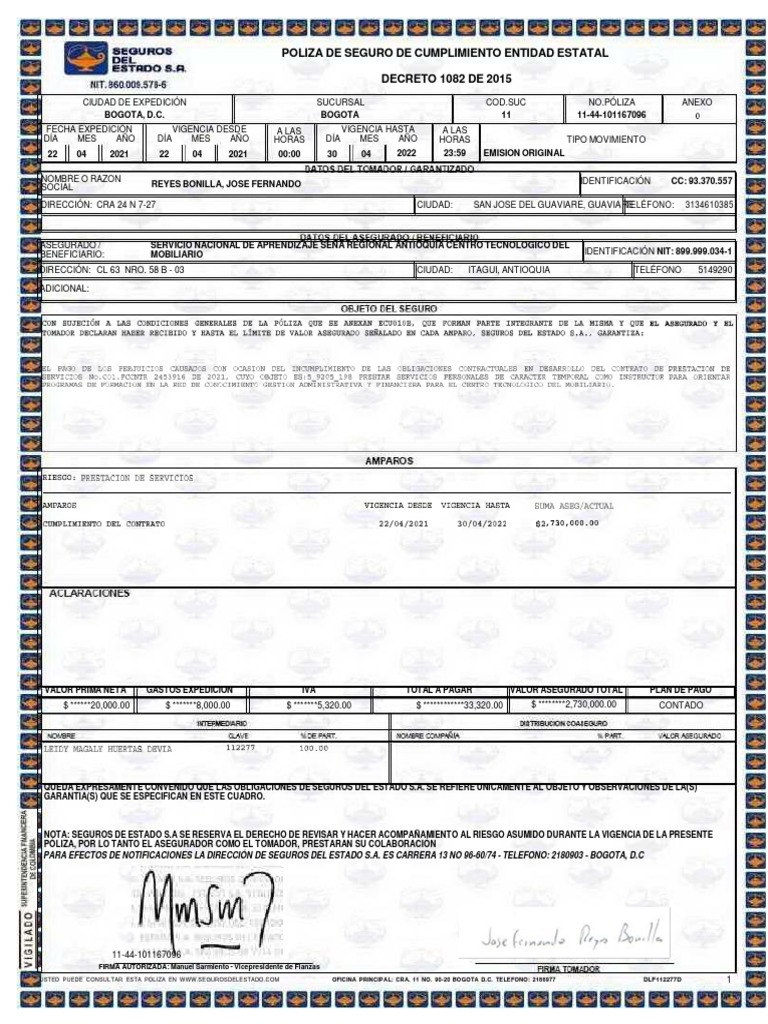 Documentos Poliza | PDF | Póliza de seguros | Seguro