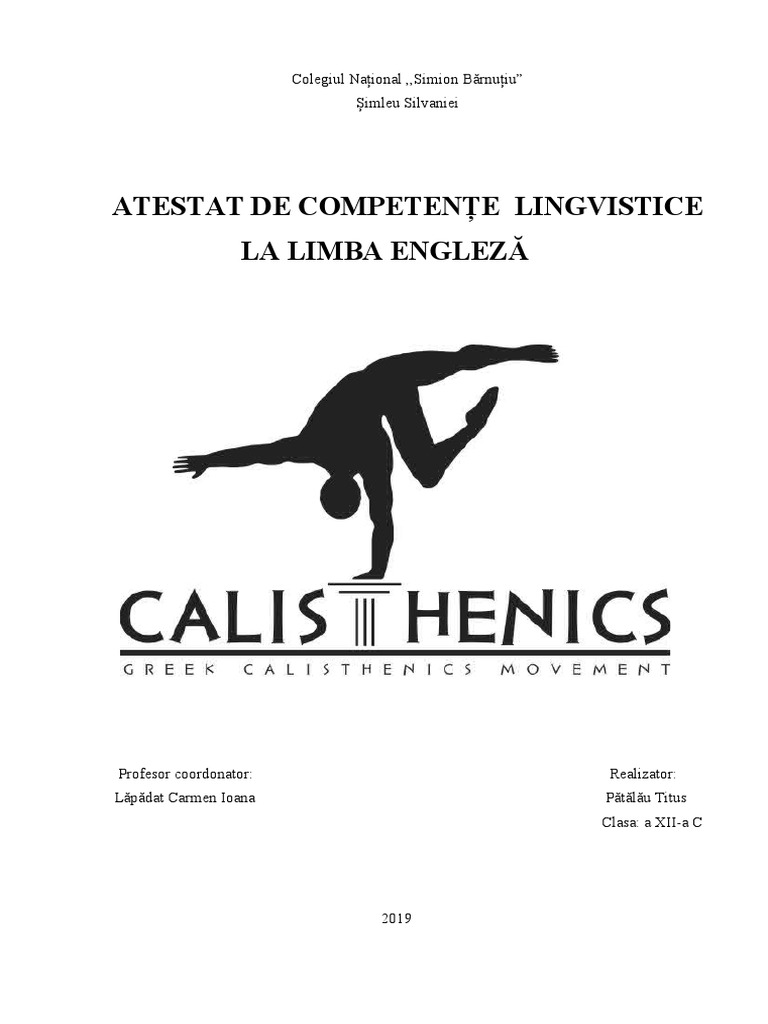Calisthenics - Atestat Engleza | PDF | Physical Exercise | Physical Fitness
