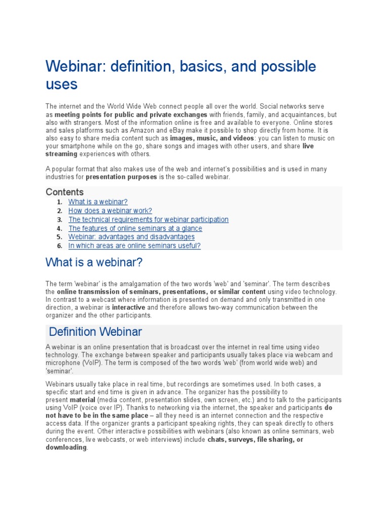 Webinar: Definition, Basics, and Possible Uses: What Is A Webinar ...