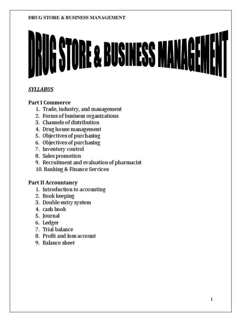 Drug Store Management Overview | PDF | Retail | Partnership